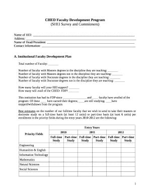 CHED Faculty Development Program Doc Template PdfFiller