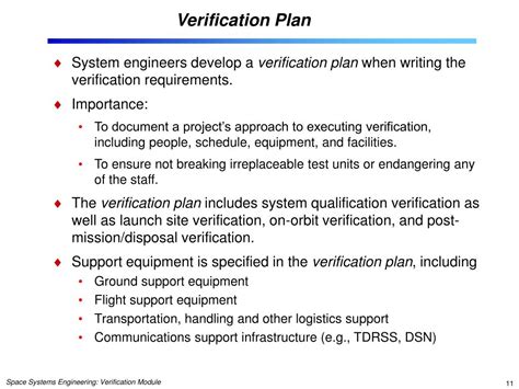 Ppt Verification Module Space Systems Engineering Version 1 0