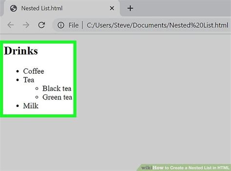 How To Create A Nested List In Html Steps With Pictures