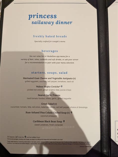 Discovery Princess Menus Rprincesscruises