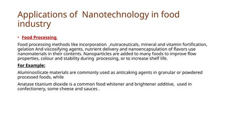 Nanotechnology In Food Industry Applications Future Prospects Challenges Pptx Chemistry