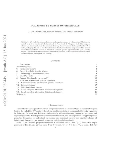 Pdf Foliations By Curves On Threefolds