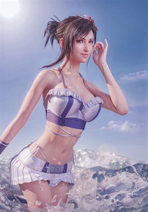 Tifa Rebirth Swimsuit Scene By Drayqin On Deviantart