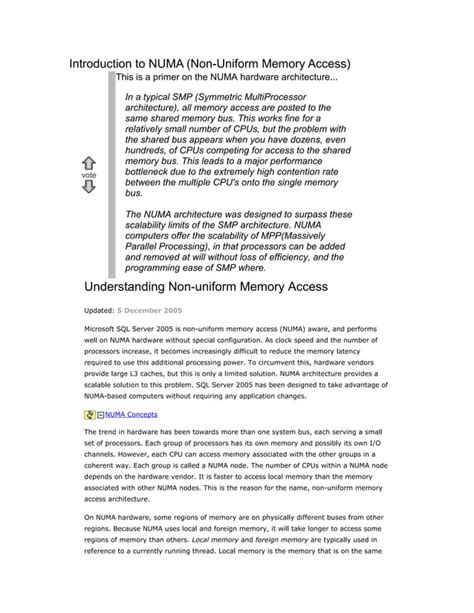 numa non uniform memory access pdf