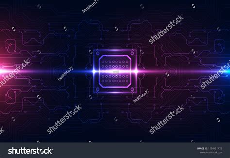 Abstract Technology Chip Processor Background Circuit 库存矢量图（免版税