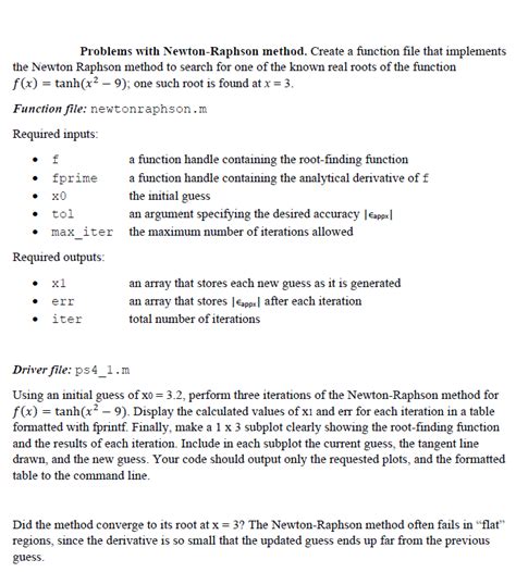 Problems With Newton Raphson Method Create A Chegg
