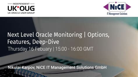 Ukoug Oracle Oraclewebinar Oraclemonitoring Uk Oracle User Group