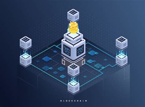 Premium Vector Blockchain Network Business Template Cryptocurrency And Blockchain Isometric