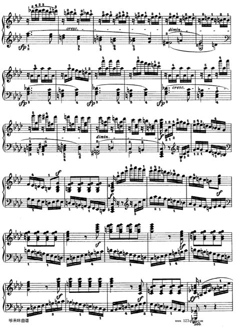 热情奏鸣曲 作品57号 第二十三钢琴奏鸣曲 贝多芬 钢琴谱 五线谱
