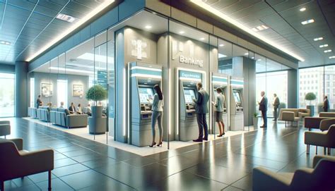Premium Photo Modern Retail Banking Interior With Customers
