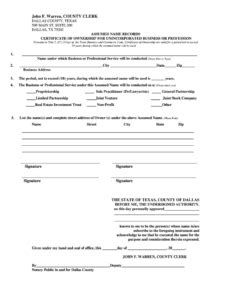 Dba Dallas Fill Online Printable Fillable Blank PdfFiller CountyForms Com