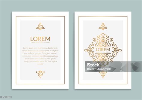 벡터 장식 패턴의 골드 및 화이트 럭셔리 초대 카드 디자인 빈티지 템플릿 배경 과 벽지에 사용할 수 있습니다 장식에 좋은