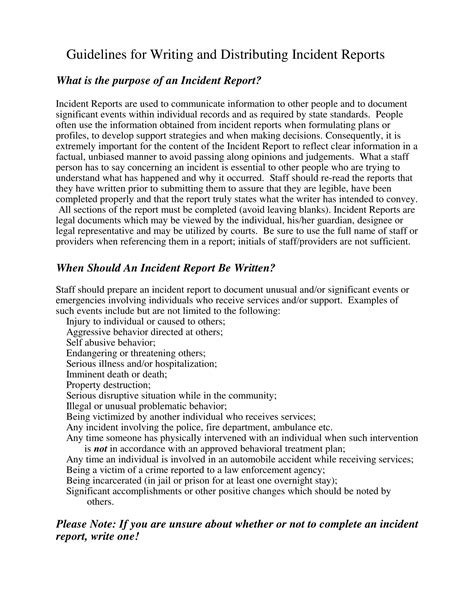 Workplace Incident Report Letter Printable Forms Free Online