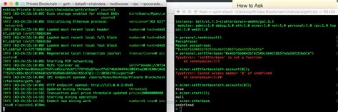 Geth Private Net Not Mining Stack Overflow