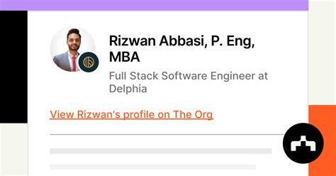 Rizwan Abbasi P Eng Mba Full Stack Software Engineer At Delphia The Org