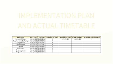 Execution Strategy And Realistic Schedule Excel Template Free