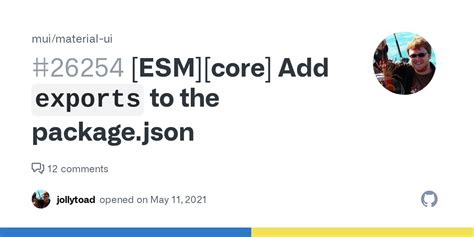 Core Add `exports` To The Packagejson · Issue 26254 · Muimaterial