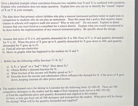 Solved Give A Detailed Example Where Correlation Between Two