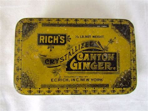 Antique Tin Richs Crystallized Canton By Vintagepolkadotcom 12 00