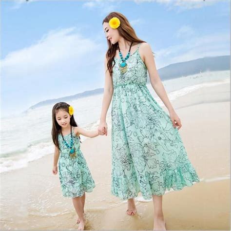 Beach Cute Mom And Daughter Outfits Mother Daughter Dress Mother Daughter Dresses Matching