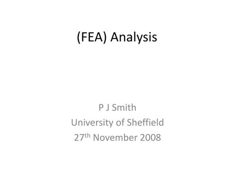 PPT FEA Analysis PowerPoint Presentation Free Download ID