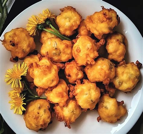 Golden Crispy Homemade Dandelion Flower Fritters Recipe Daves Grill