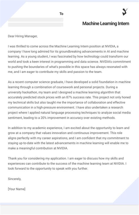 14 machine learning intern cover letter examples plus recruiter insights updated for 2025