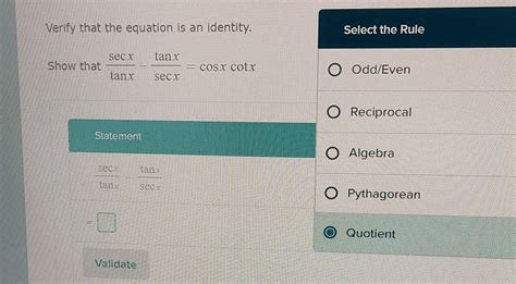 Solved Verify That The Equation Is An Identity Show That Chegg Com