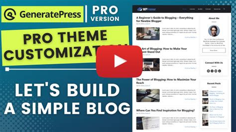 Generatepress Pro Theme Build A Simple Blog Wpframer