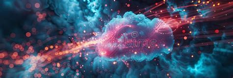 A Digital Artwork Representing Data Processing And Artificial Intelligence Operations Within A