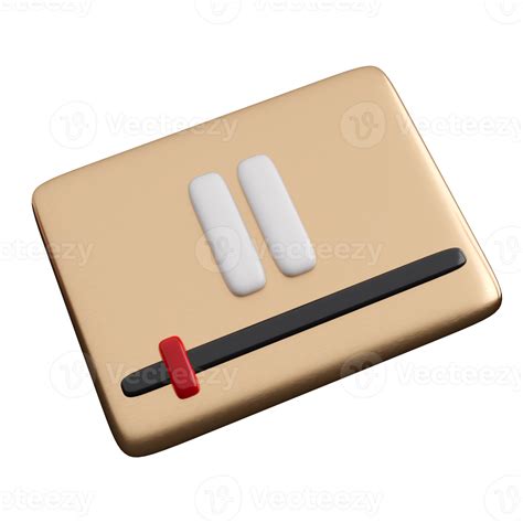 3d Stop Video Icon With Scroll Bar Playing Streaming Video Social