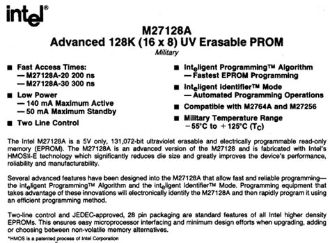 27128 Datasheet Pdf Intel