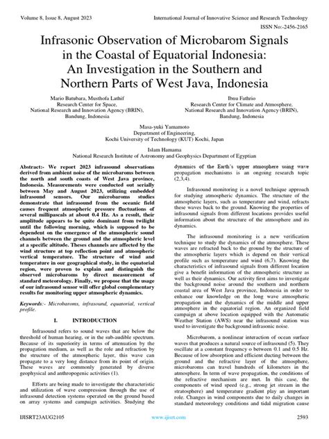 Infrasonic Observation Of Microbarom Signals In The Coastal Of