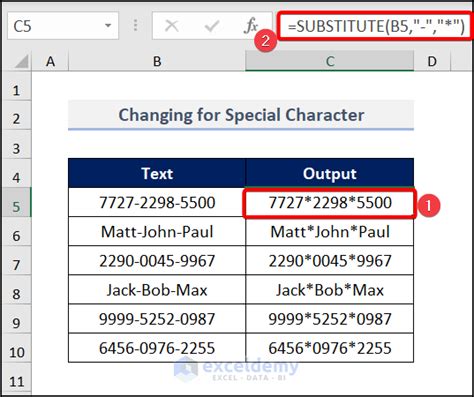 how to use the substitute function in excel 7 examples