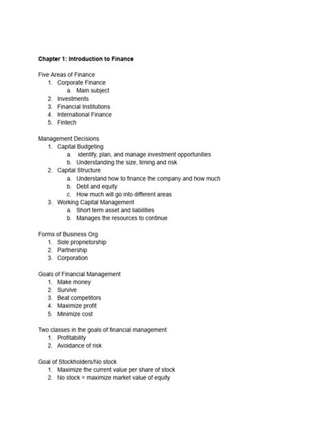 financial management notes pdf