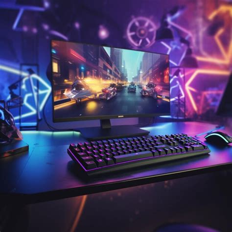 There Is A Computer Monitor And Keyboard On A Desk With A Mouse
