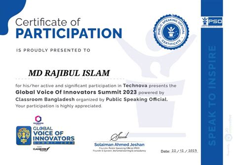 Md Rajibul Islam On Linkedin Thanks To Global Voice Of Innovators ️ ️ ️