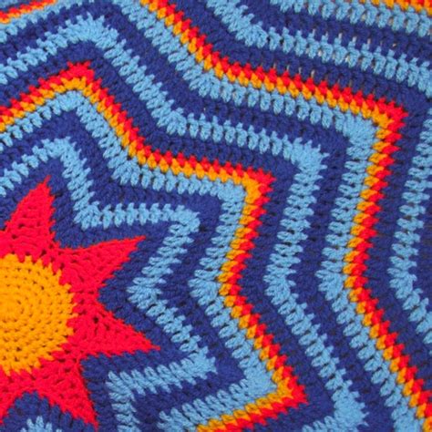 Starburst Crochet Blanket Pattern Ripple Afghan Pdf Pattern Etsy