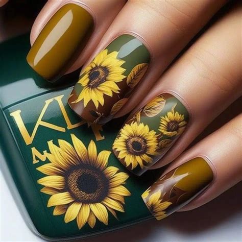 Sunflower Acrylics Nails Trendy Designs You Need To Try Sunflower