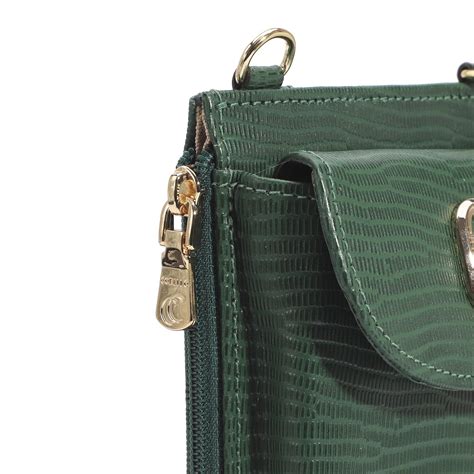 Mini Bag Couro Lezard Verde