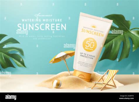 Sunscreen Ad Template Stock Vector Image And Art Alamy