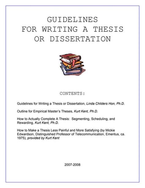 Guidelines For Writing Thesis Or Dissertation Pdf