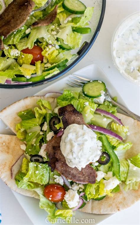 Greek Gyro Salad With Tzatziki Recipe Gyro Salad Greek Gyros