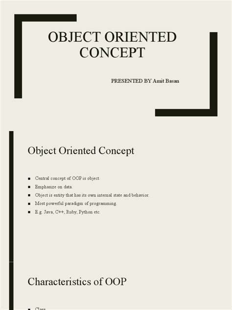 Object Oriented Concept Pdf Method Computer Programming