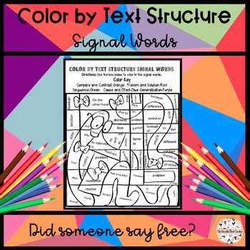 Color By Text Structure Signal Words FREE By Humble Bird TpT