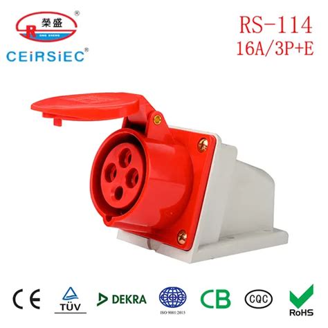 415v 16a 4pin Industrial Socket For European Standard Ip44 Panel Mount Socket Factory Price