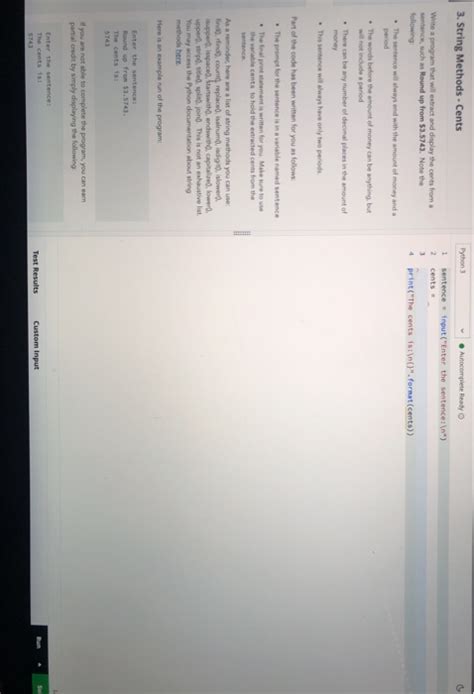 solved 3 string methods cents python 3 autocomplete ready