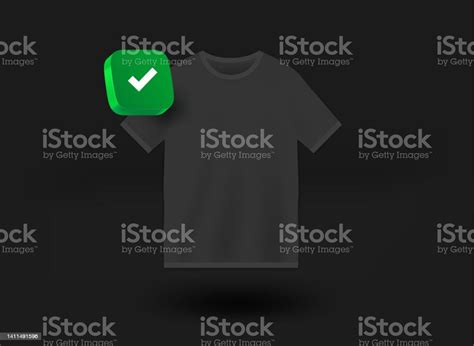 체크 마크 아이콘이있는 검은 티셔츠 3d 벡터 일러스트 레이 션 0명에 대한 스톡 벡터 아트 및 기타 이미지 0명 3차원 형태 T 셔츠 Istock