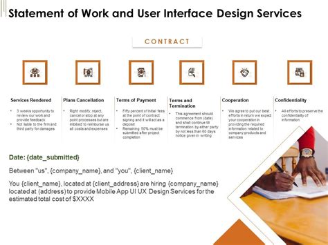 Ui Software Design Statement Of Work And User Interface Design Services Ppt Inspiration Designs Pdf