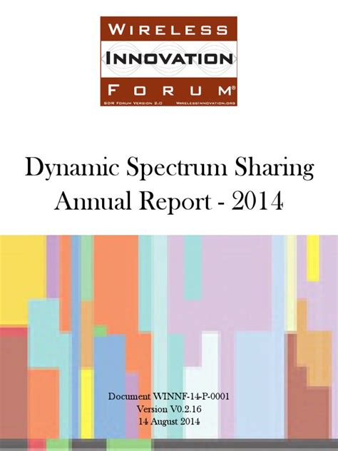 Dynamic Spectrum Sharing Annual Report 2014 Pdf Duplex Telecommunications Radio Spectrum